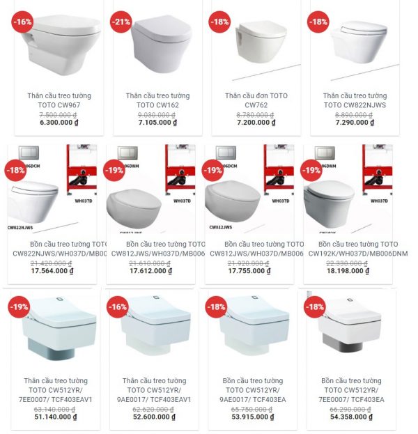 Top 10 Mẫu Bồn Cầu Âm Tường Đẹp Tốt Giá Rẻ