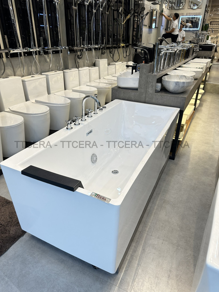 Bồn Tắm Nằm Chữ Nhật Màu Trắng TTCERA BT25
