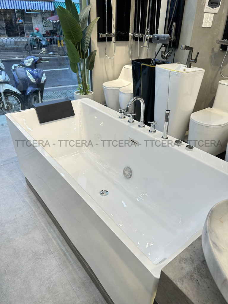 Bồn Tắm Nằm Chữ Nhật Màu Trắng TTCERA BT25